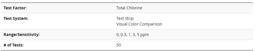 Total Chlorine Low Range Test Strips - Care Source Global
