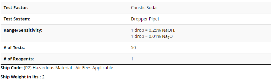 Caustic Test Kit Model TK-10 Dubai UAE - Caresource