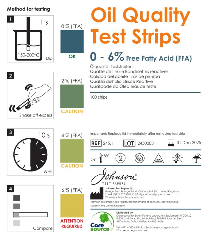 Oil Quality Test Strips in Dubai, UAE, GCC | Best Offer Price